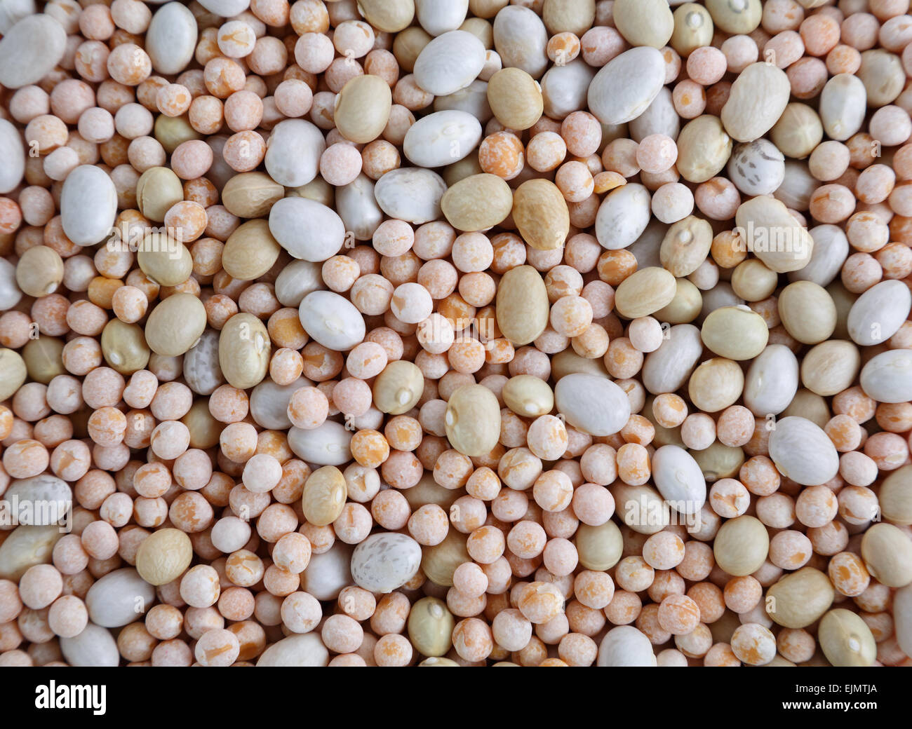 Peas and haricot. Mixed dried beans top view. Abstract background ...