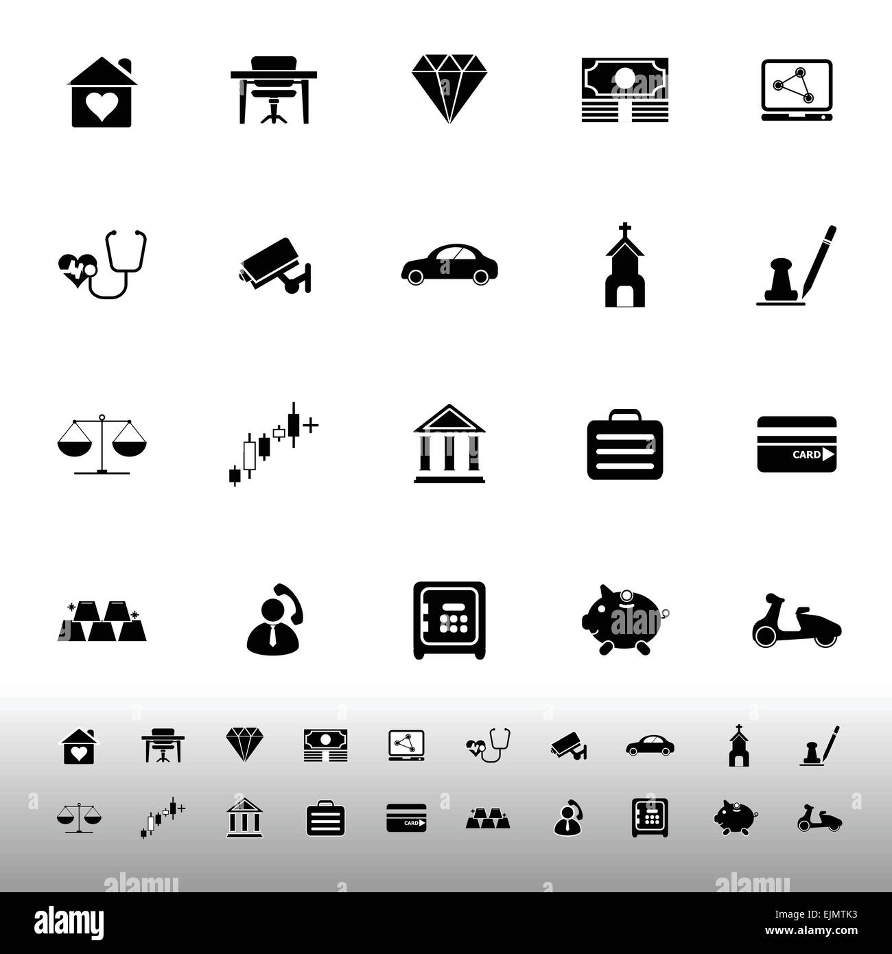 Insurance related icons on white background, stock vector Stock Vector ...