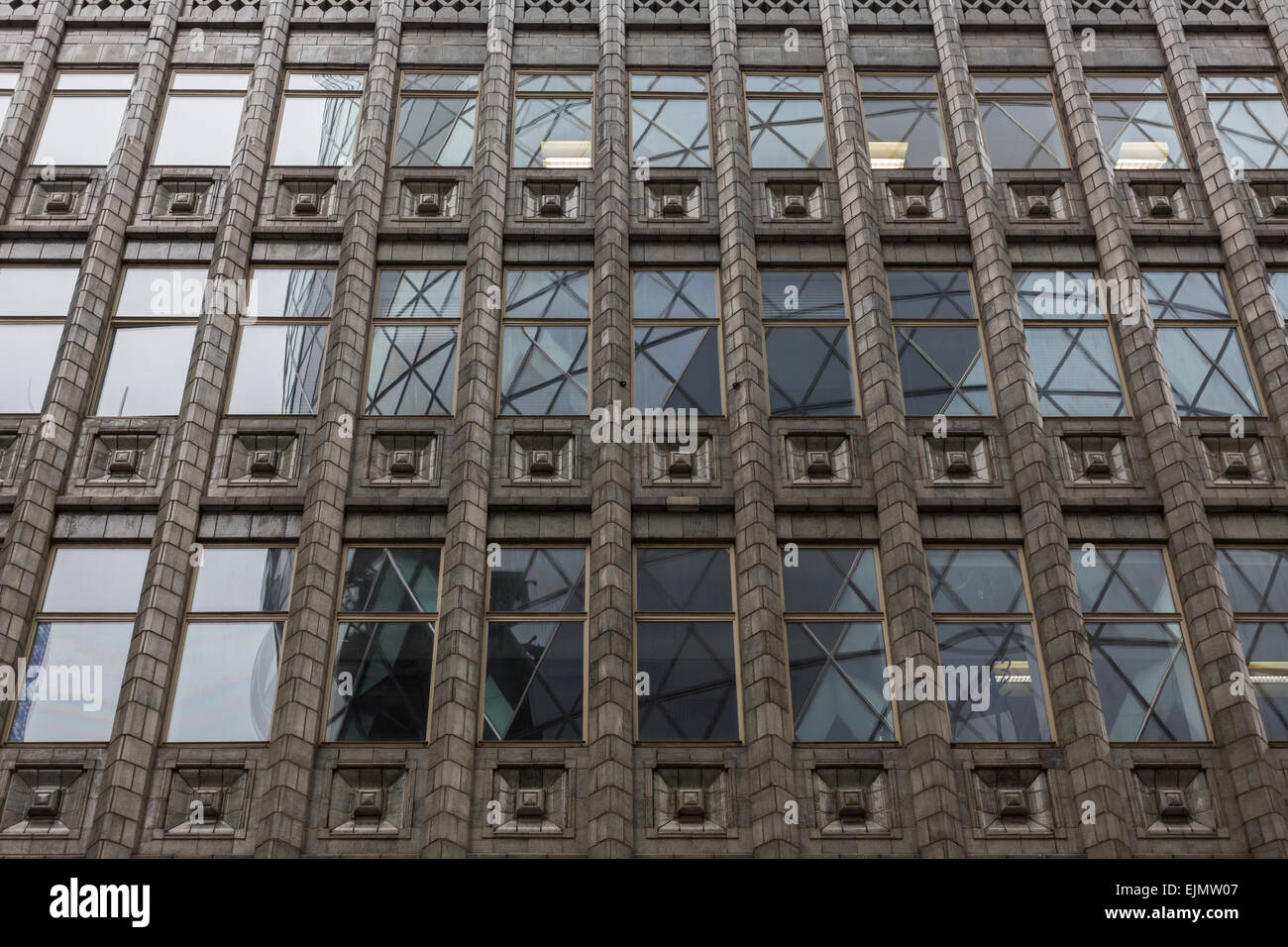 30 St Mary Axe (The Gherkin) reflected in the windows of Holland House ...