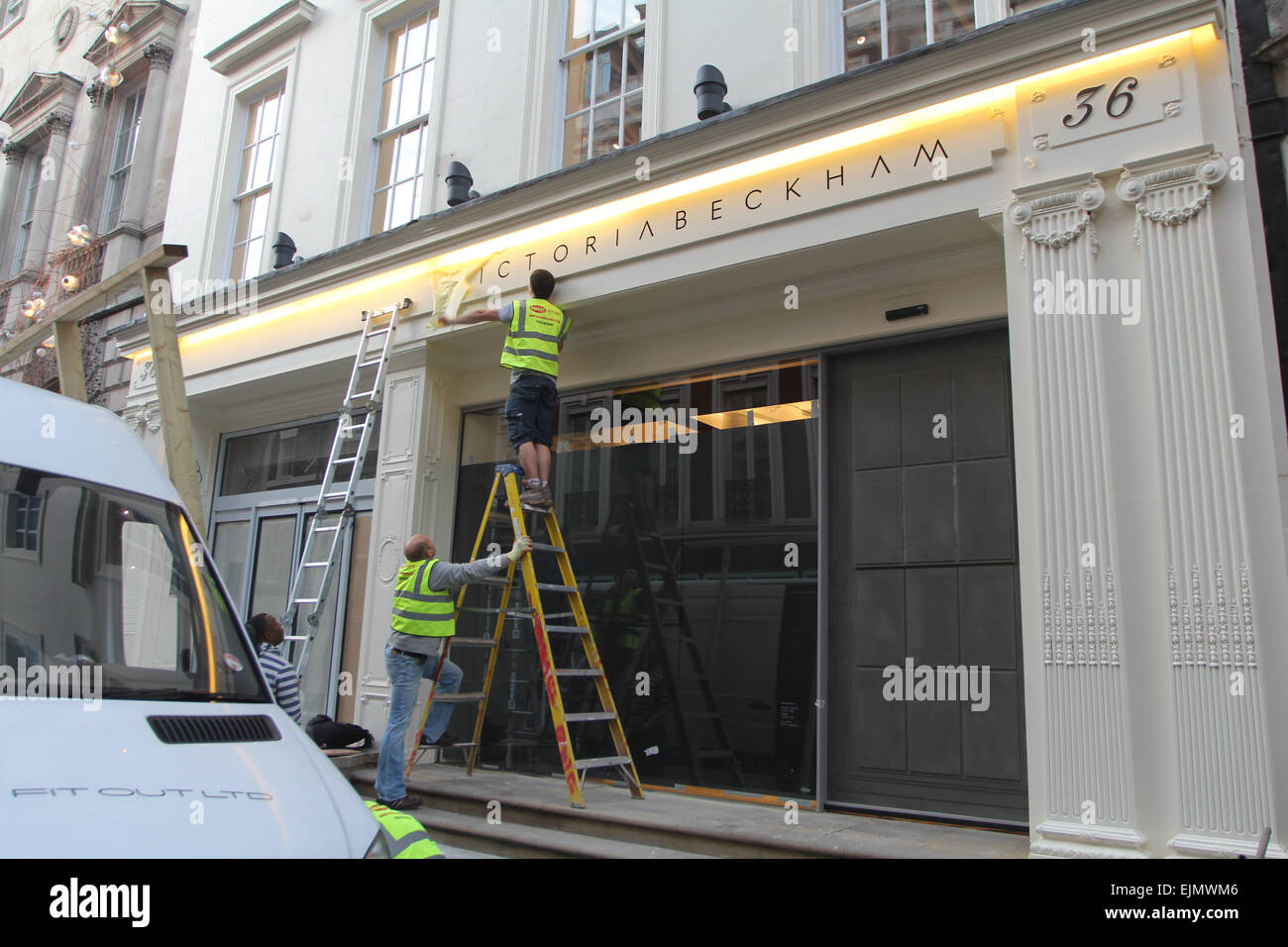 Contractors add finishing touches as Victoria Beckham's store on Dover ...