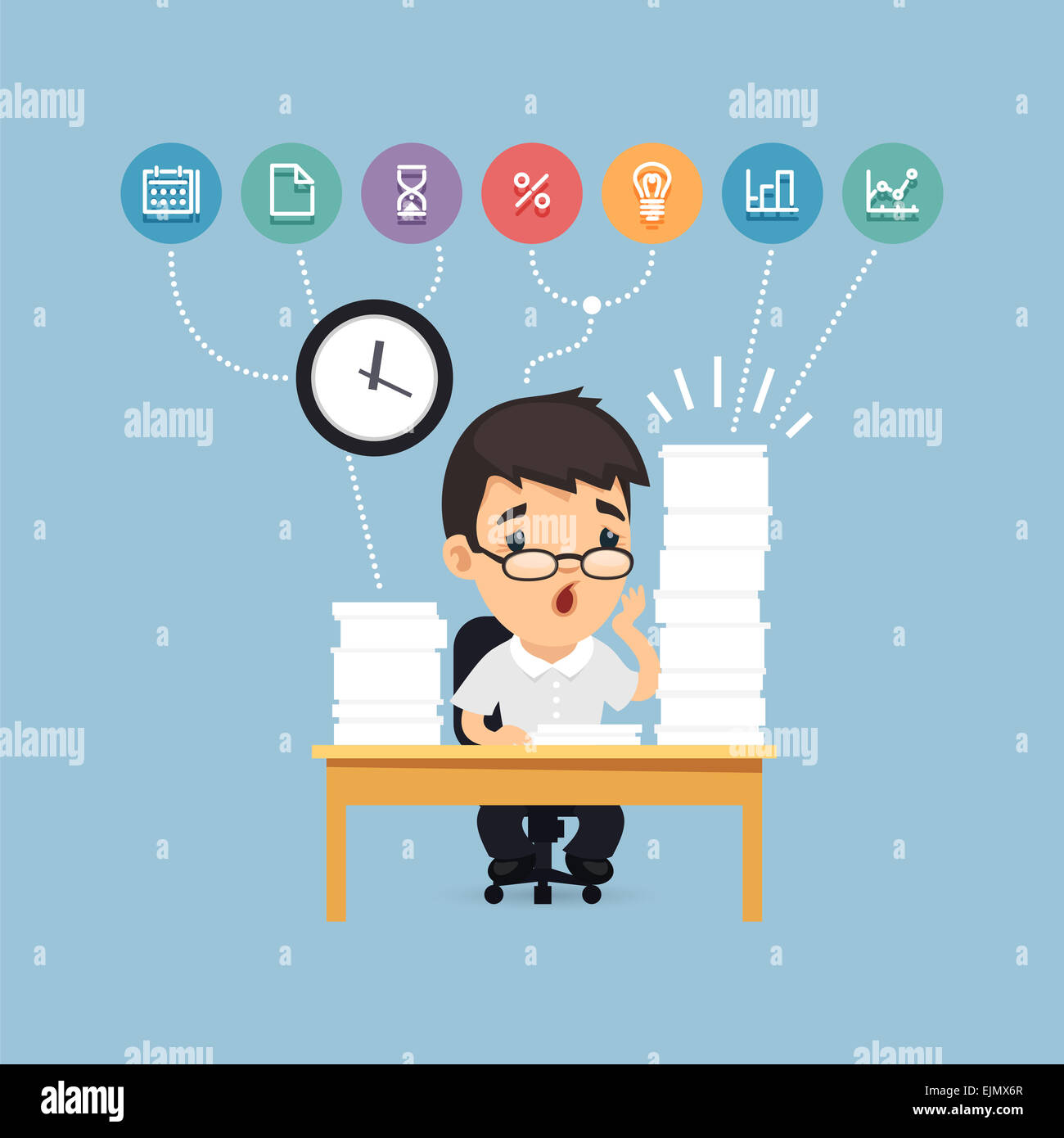 Sad Manager Working at the Office Stock Photo - Alamy