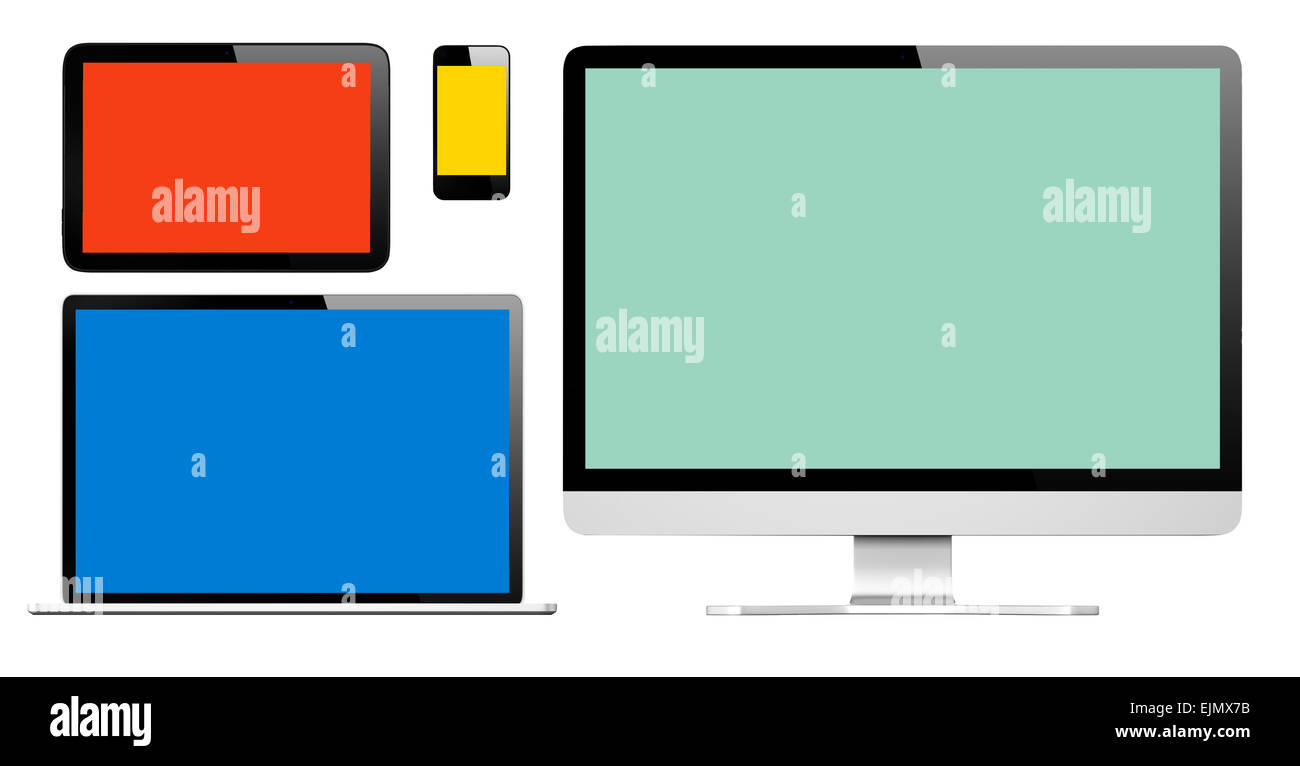 3D Collection of Digital Devices Stock Photo - Alamy