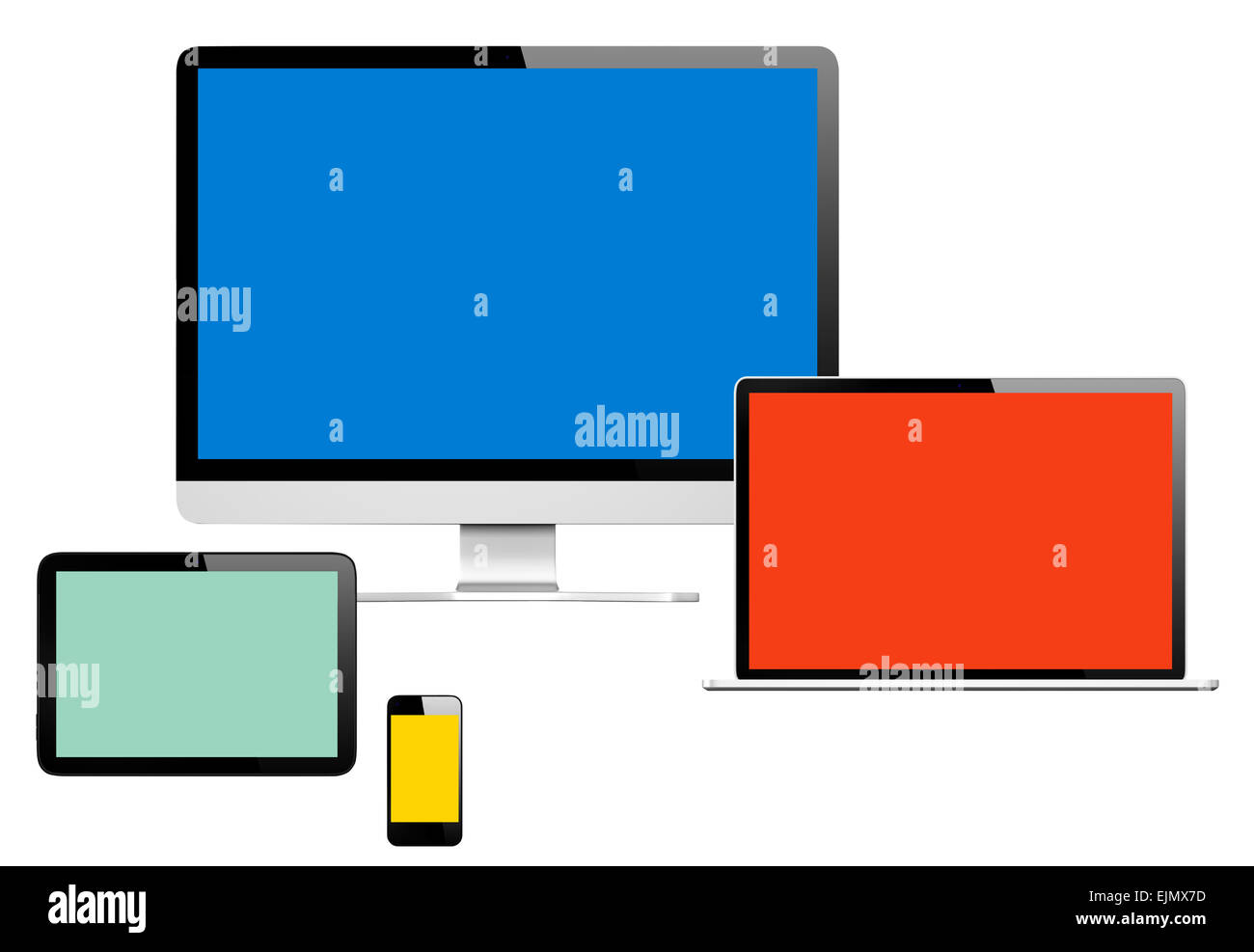 3D Collection of Digital Devices Stock Photo - Alamy