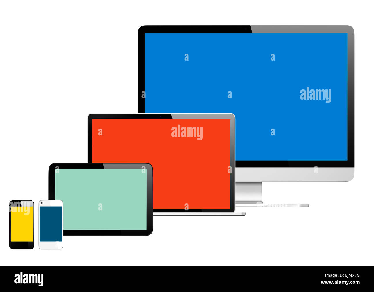3D Collection of Digital Devices Stock Photo - Alamy