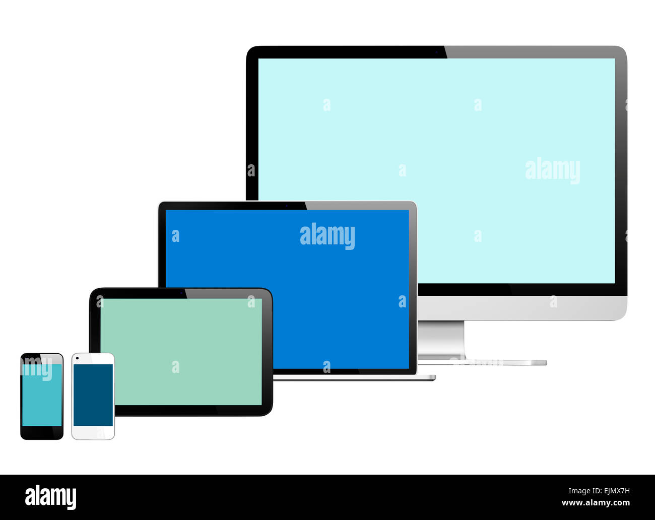 3D Collection of Digital Devices Stock Photo - Alamy