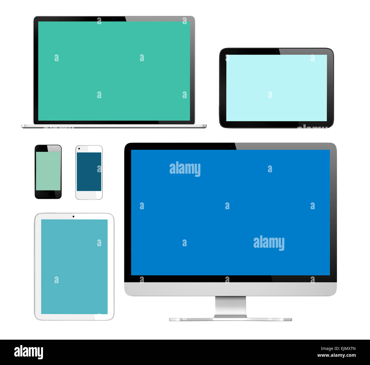 3D Collection of Digital Devices Stock Photo - Alamy