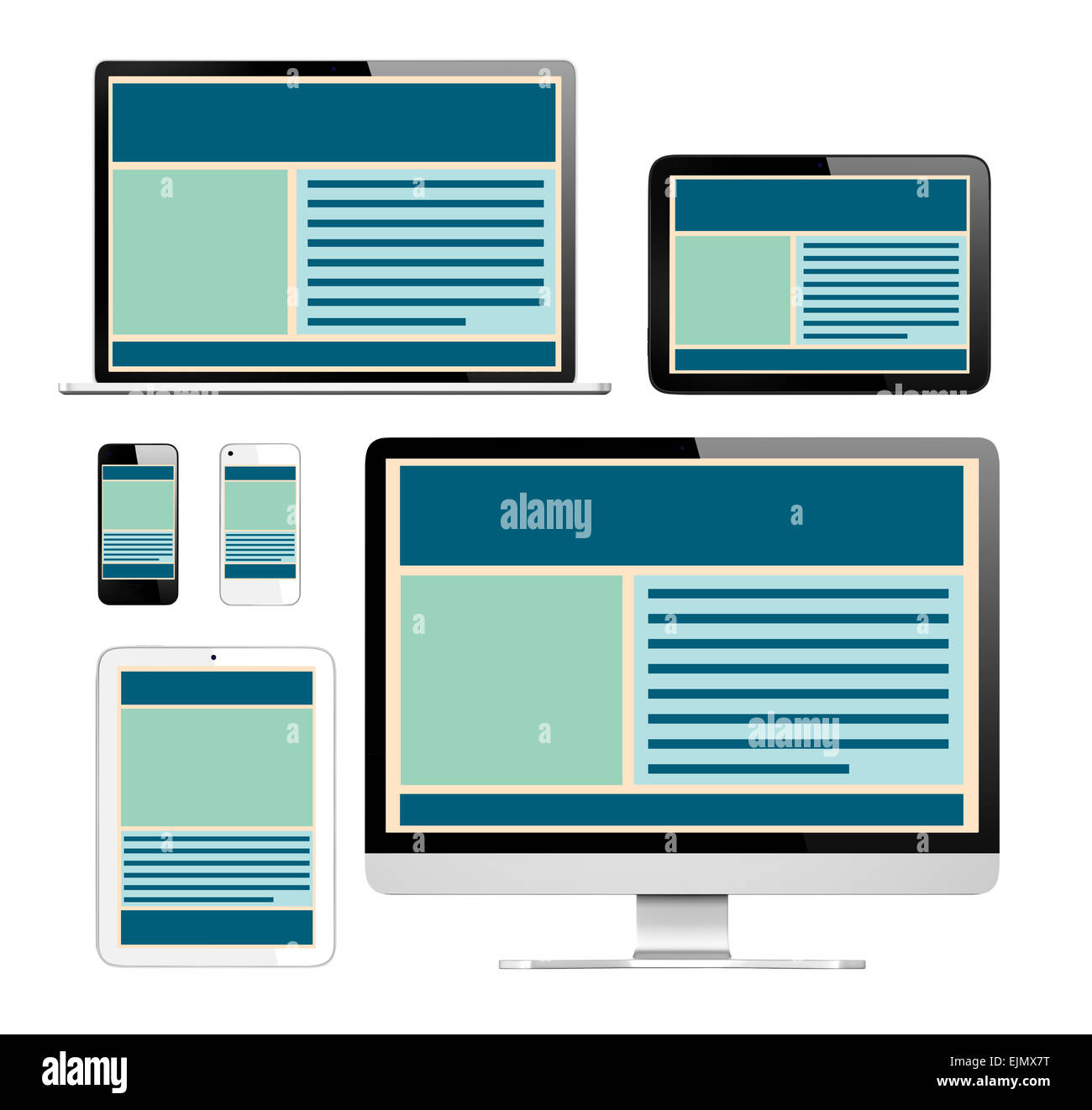 3D Collection of Digital Devices Stock Photo - Alamy