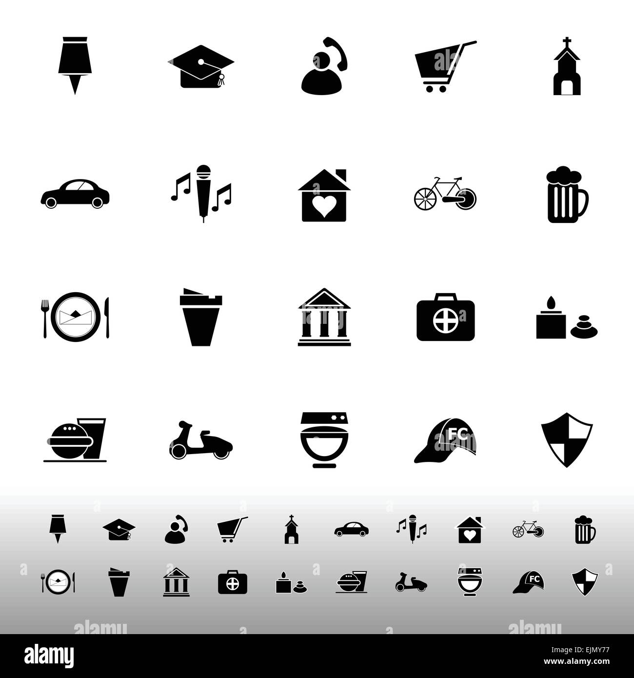 Map sign and symbol icons on white background, stock vector Stock ...