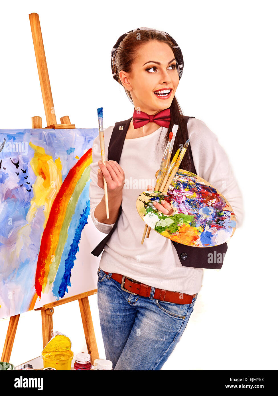 Female artist at work Stock Photo - Alamy