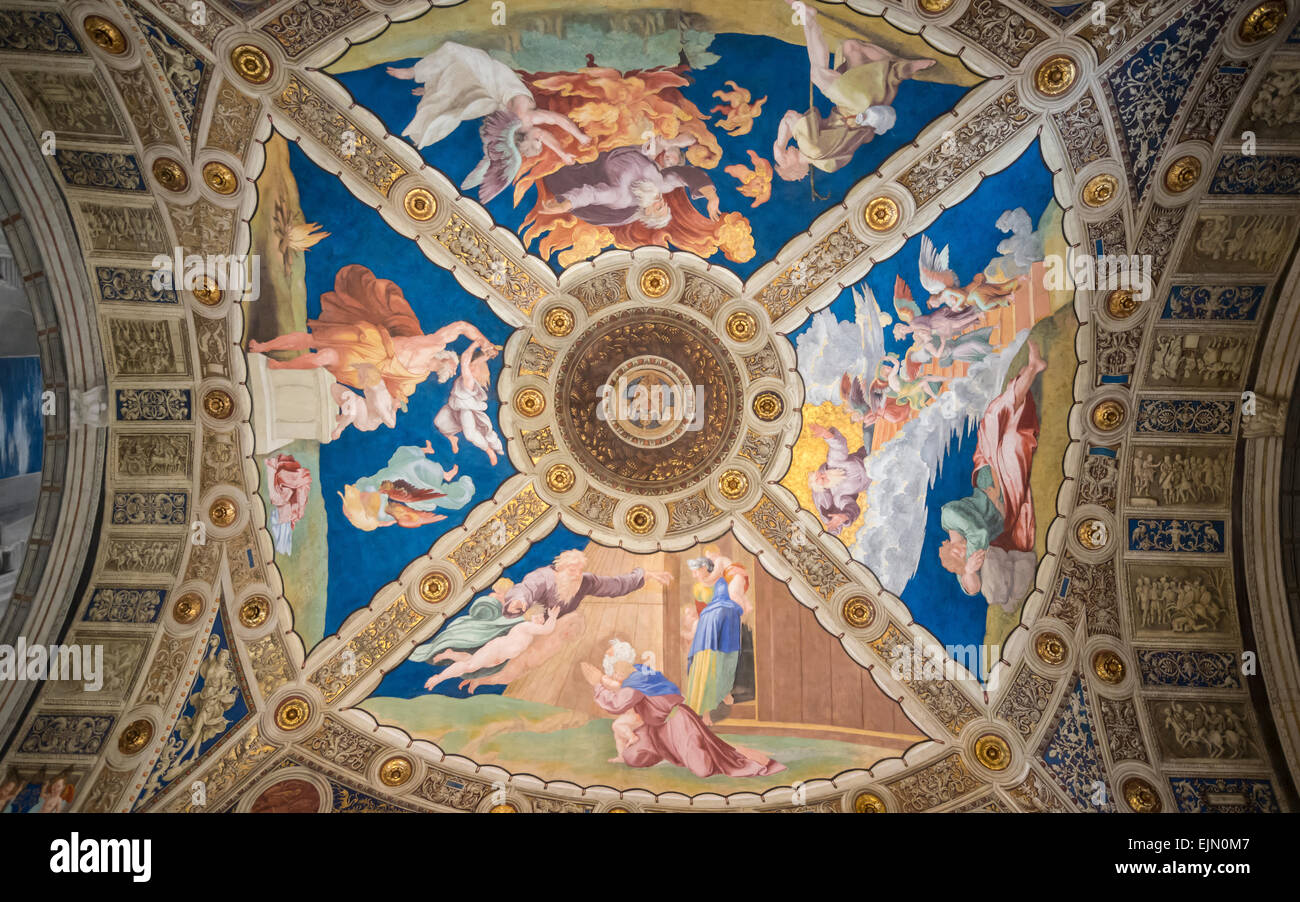 Ceiling fresco, Vatican-Museums, Vatican, Italy Stock Photo - Alamy