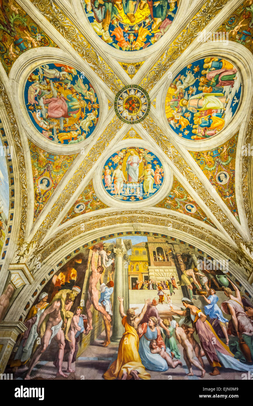 Ceiling fresco, Vatican-Museums, Vatican, Italy Stock Photo - Alamy