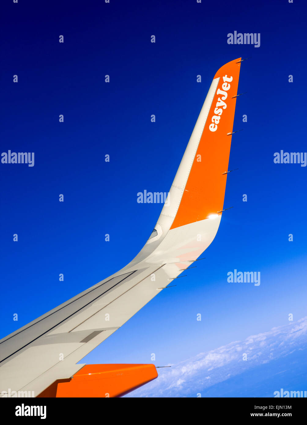Wing of an Easyjet airplane in flight Stock Photo - Alamy
