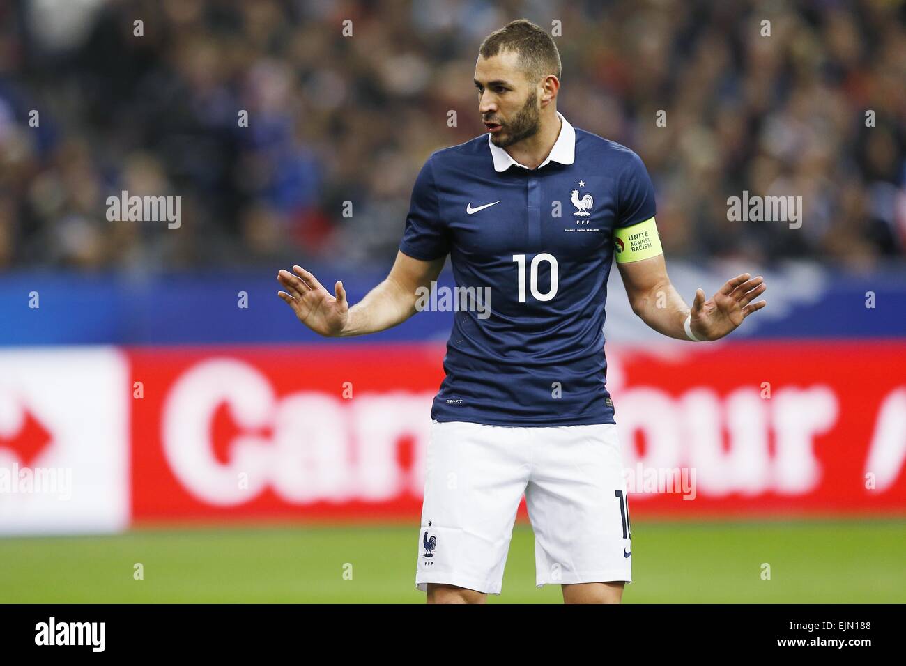 the Stade de France, Saint Denis, France. 26th Mar, 2015. Karim Benzema ...