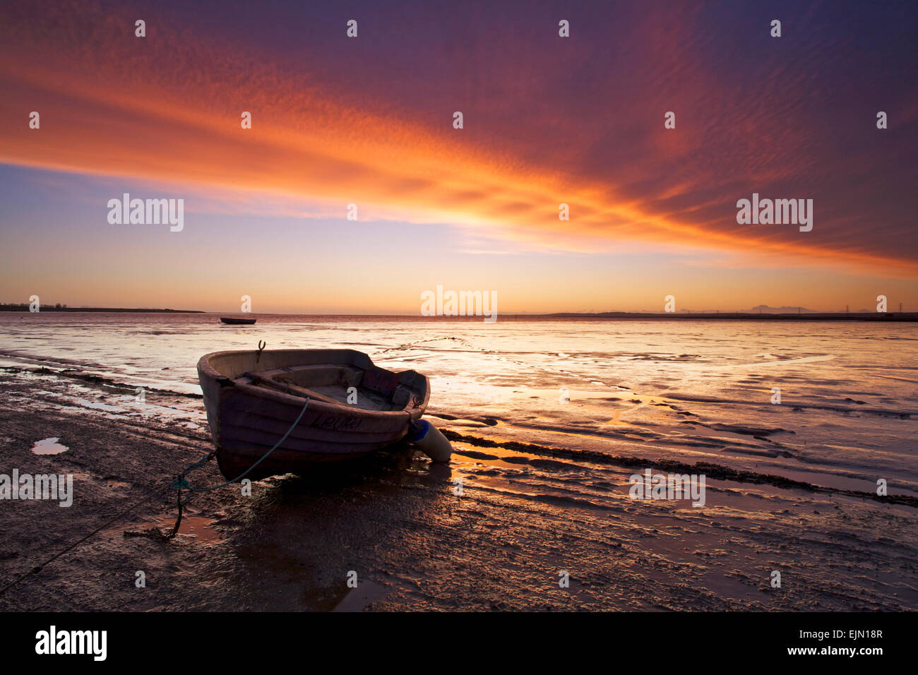 Harty Ferry, Kent, UK. 30th March 2015. UK weather: A gorgeous red glow ...