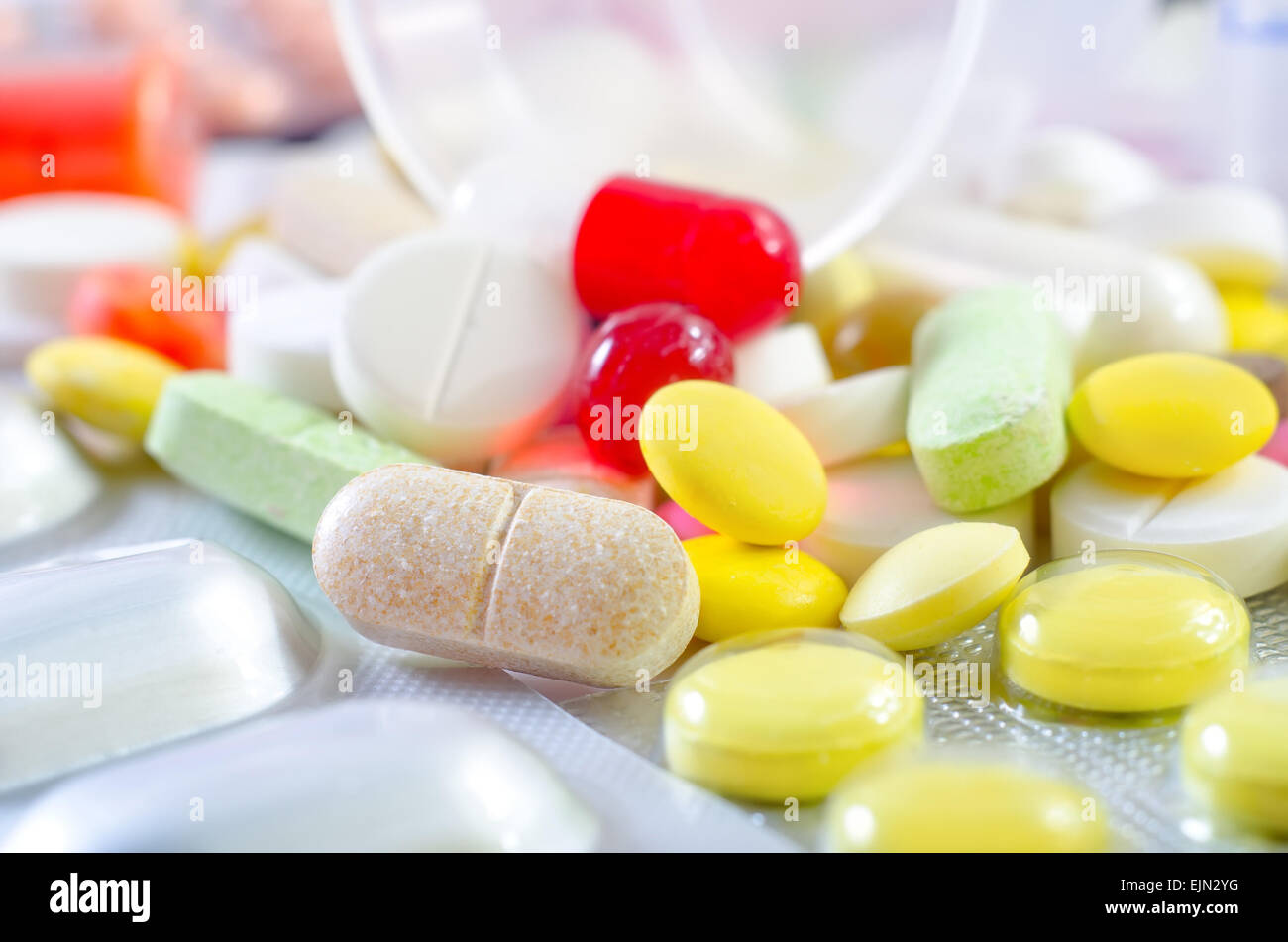color pills and tablet, the medical means Stock Photo - Alamy
