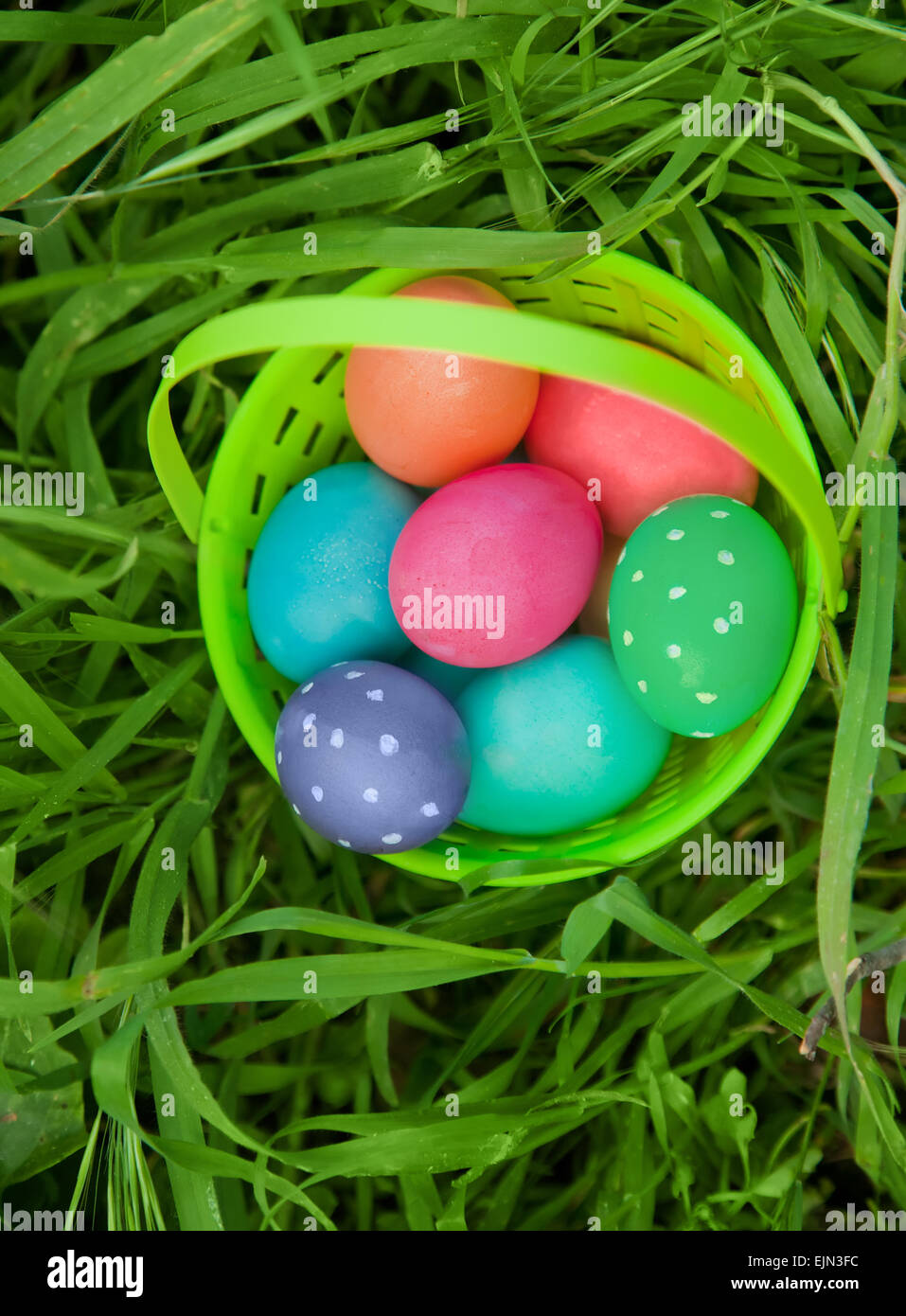 Plastic Easter Eggs In Grass