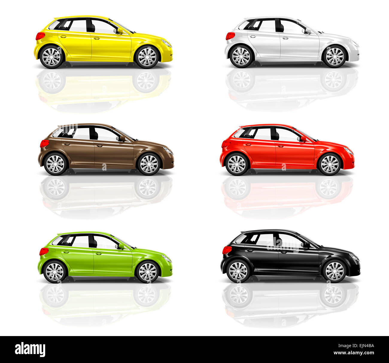 Collection of Multicolored New Modern Cars Stock Photo - Alamy