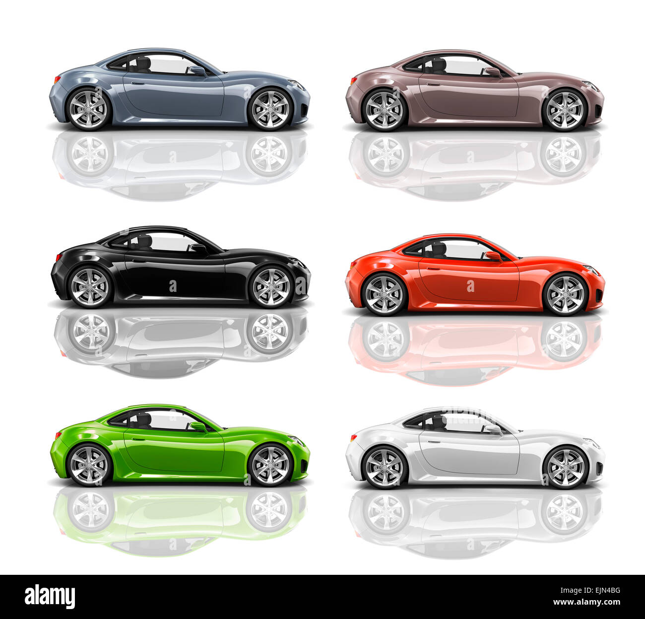 Collection of Multicolored 3D Modern Cars Stock Photo - Alamy