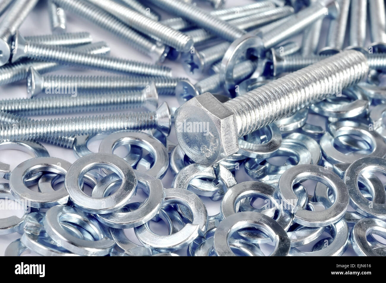 Metal nuts and bolts Stock Photo - Alamy