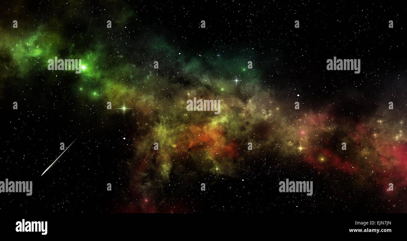 imaginary deep space multicolor nebula stars and planets Stock Photo ...