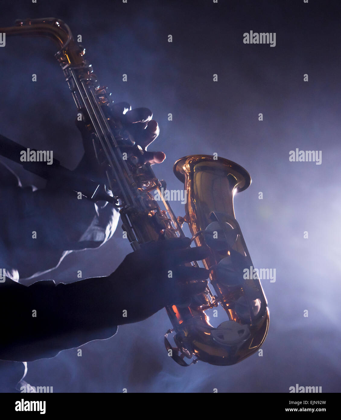 African jazz musician playing the saxophone Stock Photo - Alamy