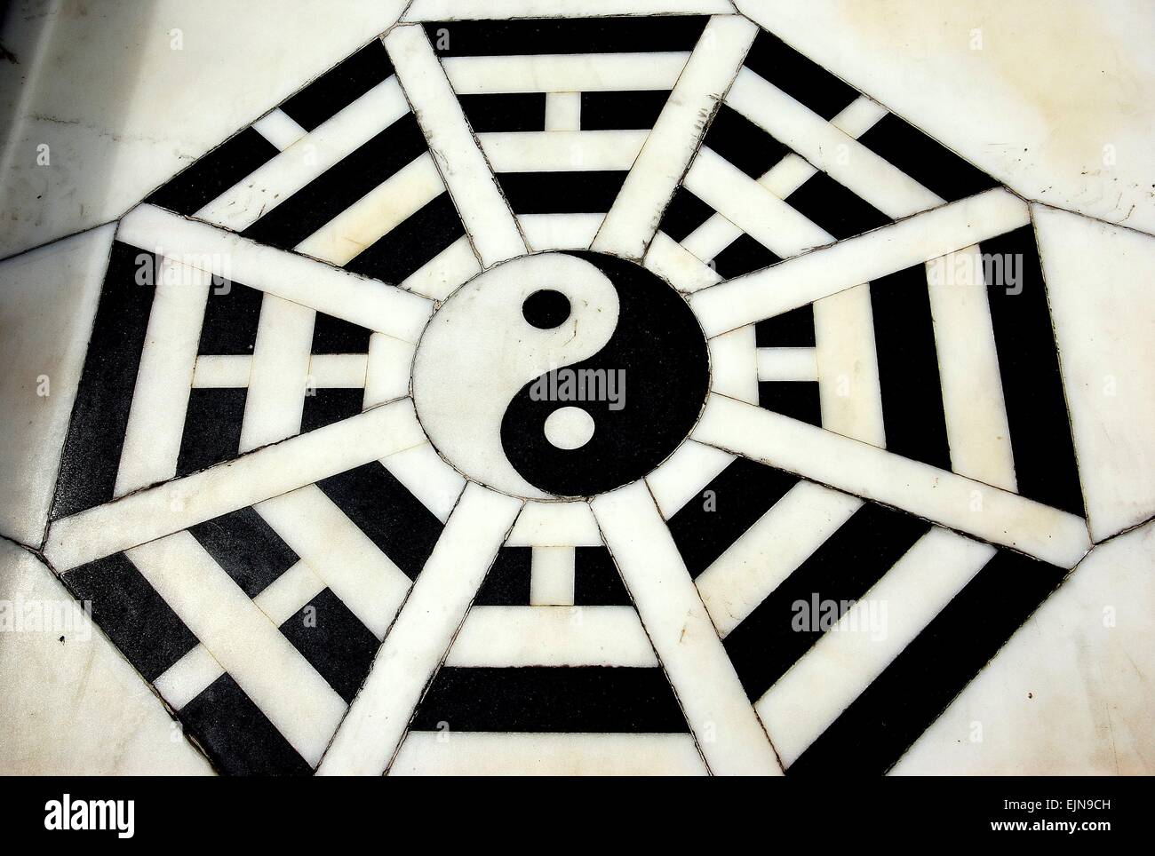 Yang Pin, China: A classic black and white inlaid marble ying yang ...