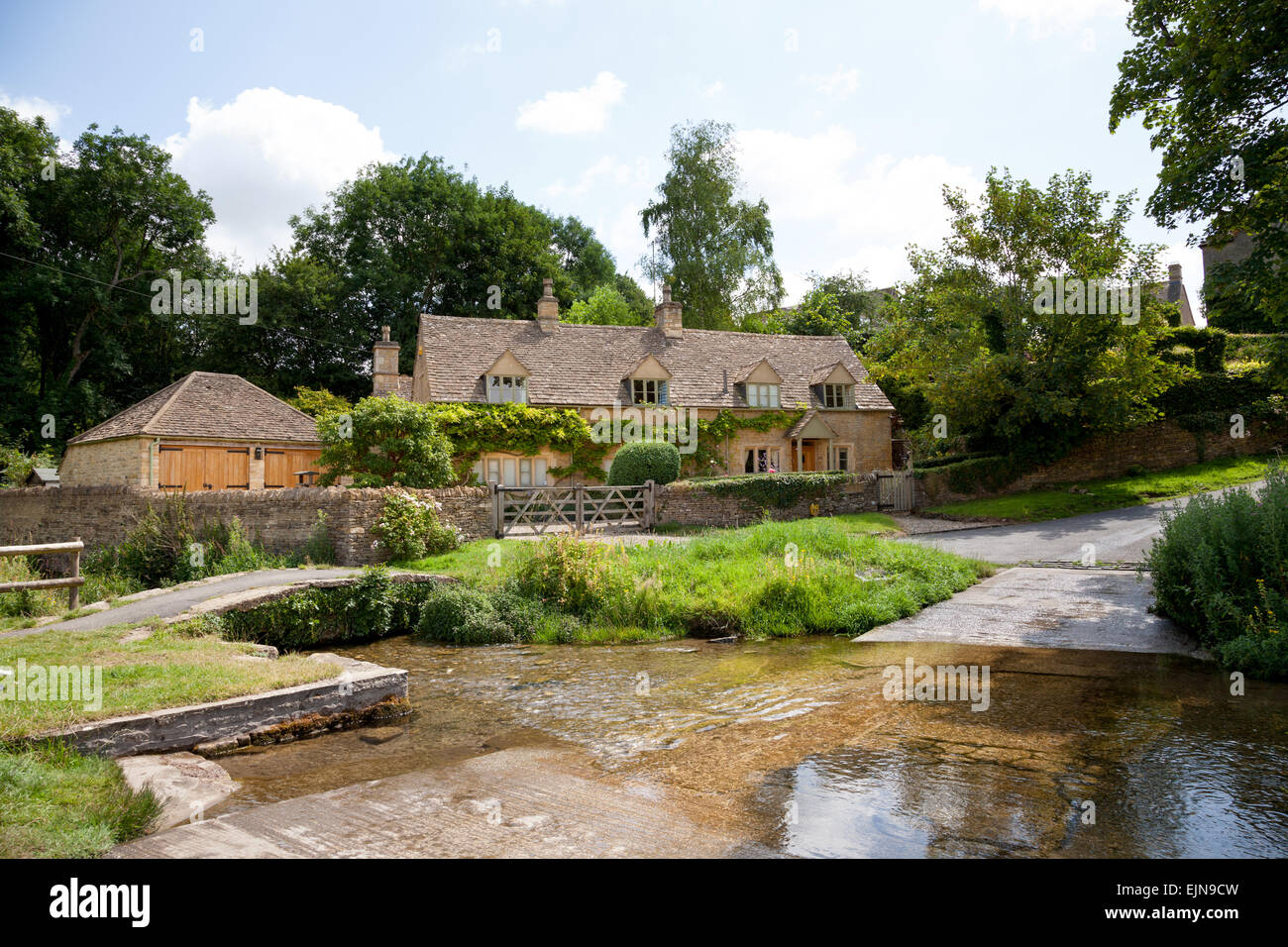 The Ford at Upper Slaughter, The Cotswolds, Gloucestershire, England, U ...