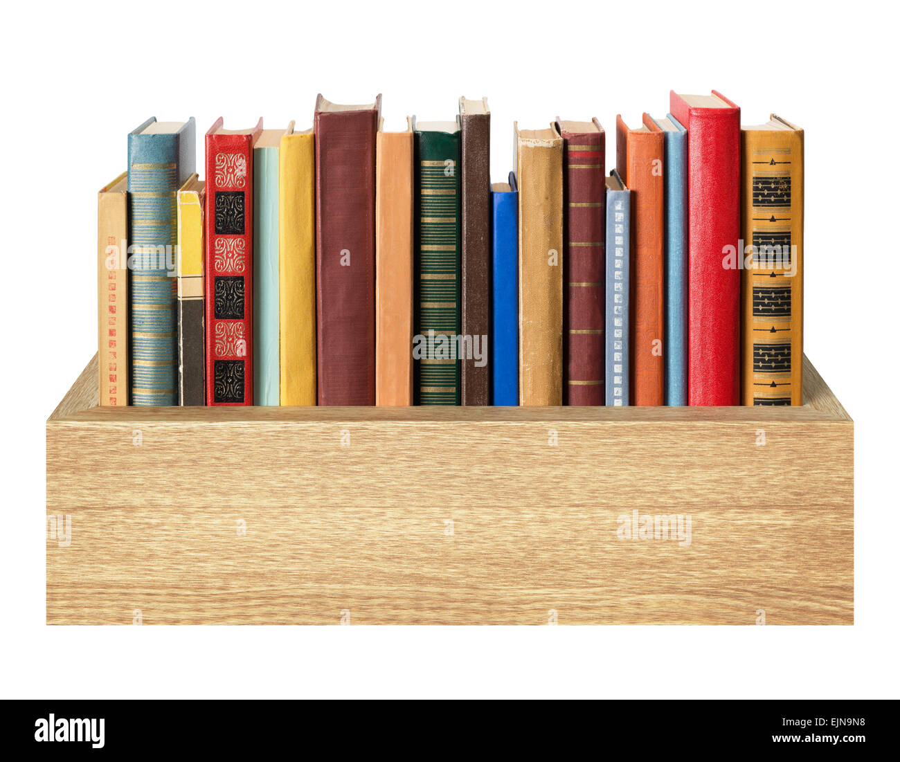 Books in the box, isolated Stock Photo - Alamy