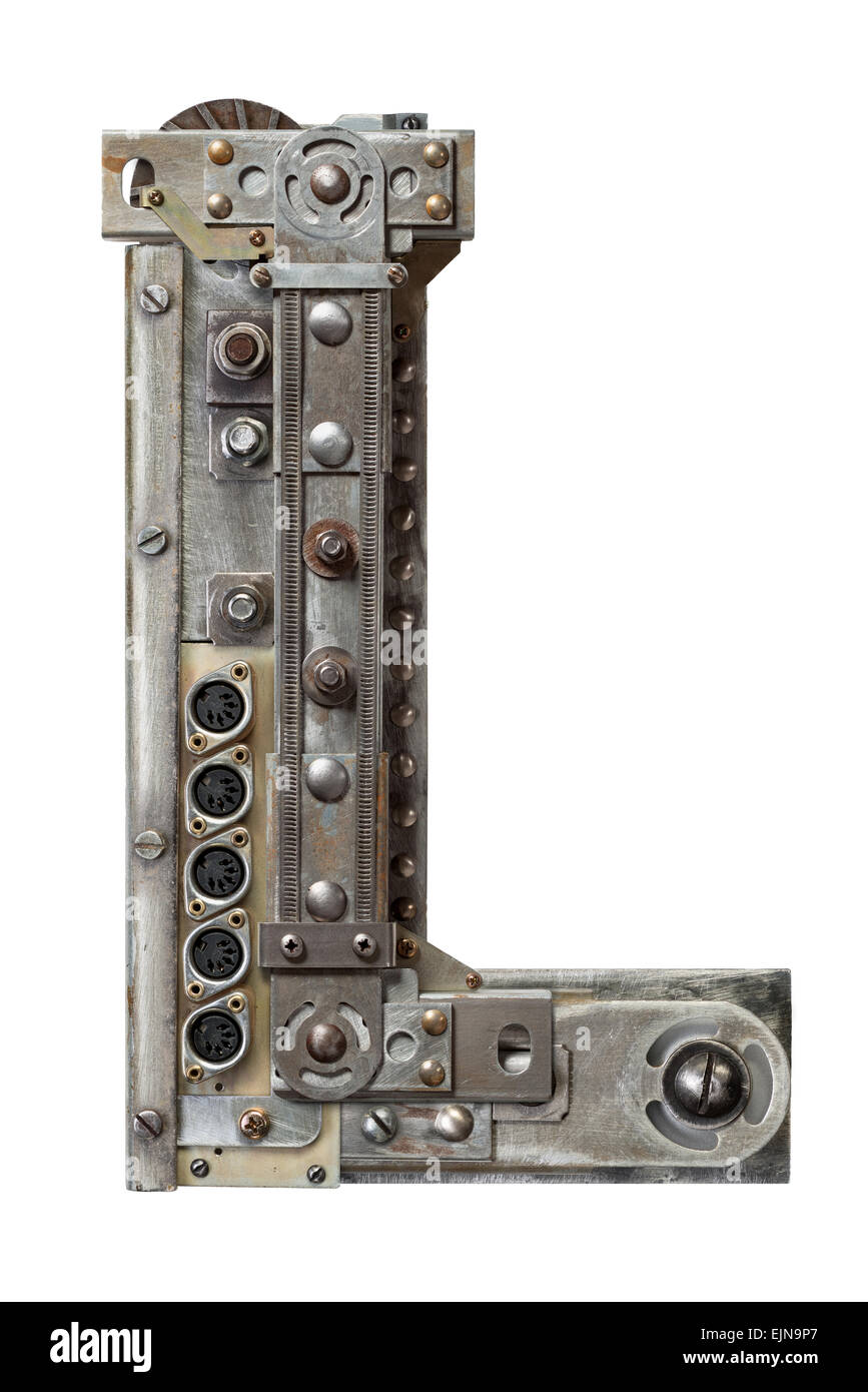 Industrial metal alphabet letter L Stock Photo - Alamy