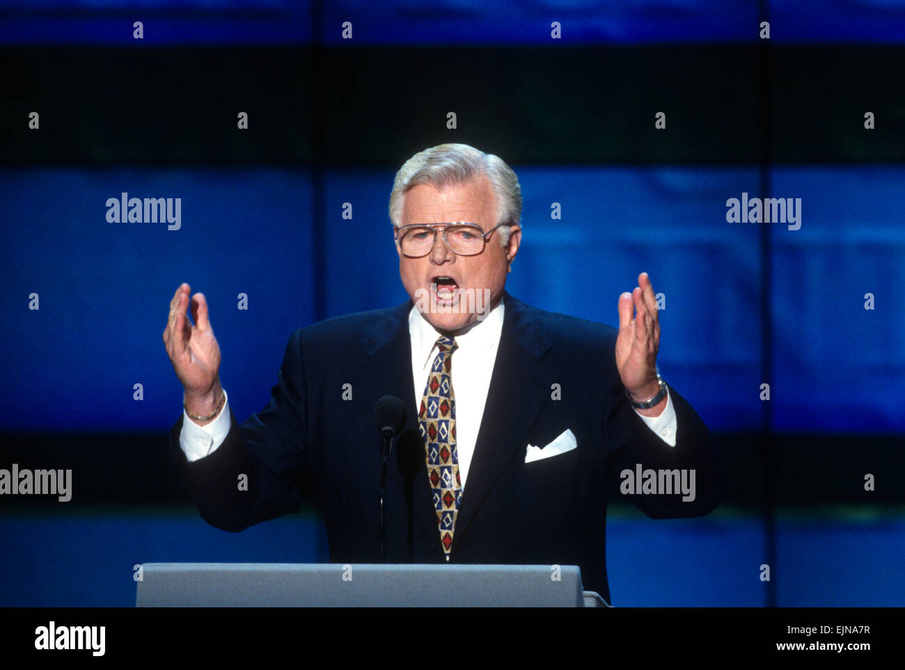US Senator Ted Kennedy speaks at the 1996 Democratic National ...