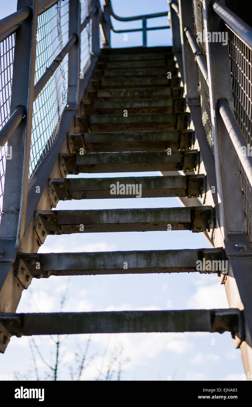 Metal steps leading up Stock Photo - Alamy