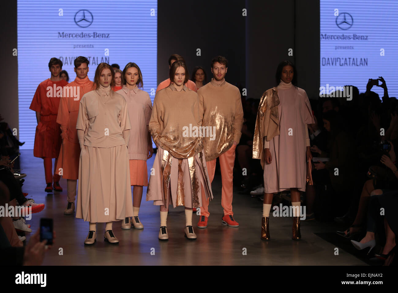 ISTANBUL, TURKEY - MARCH 20, 2015: Models showcase the latest creations ...