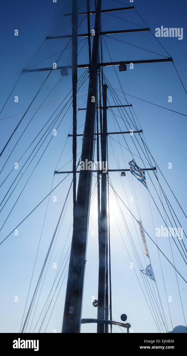 Barkentine in Aegean Sea, Greece Stock Photo - Alamy