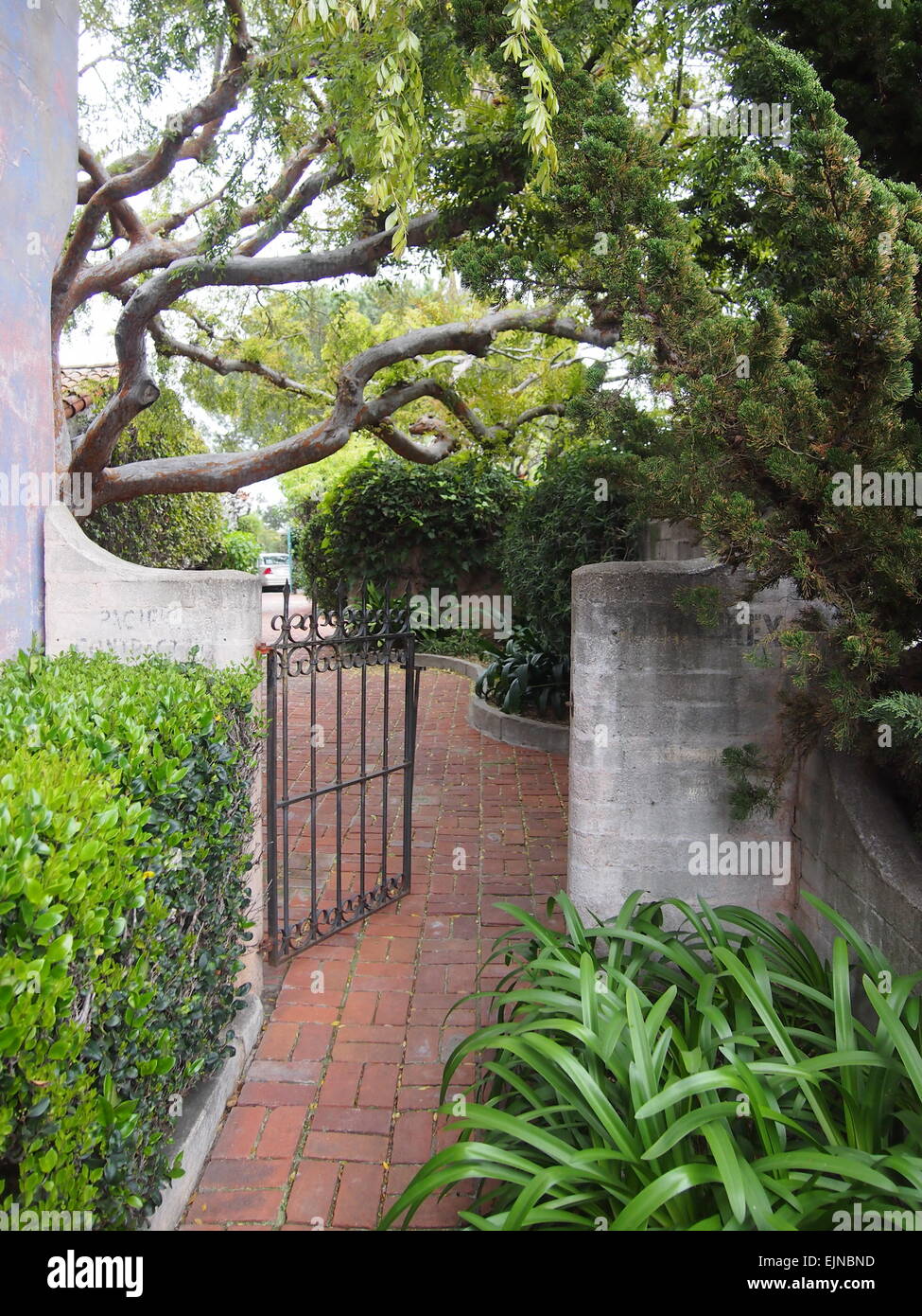 Open Gate And Pathway, Santa Barbara, California, USA Stock Photo - Alamy