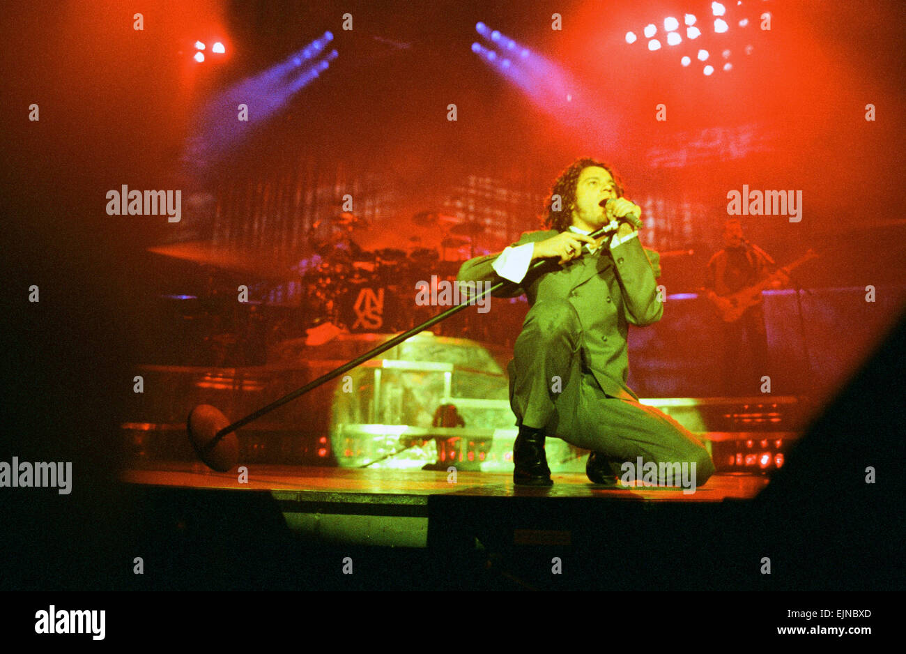 Michael Hutchence lead singer of INXS, pictured in concert - X Factor ...