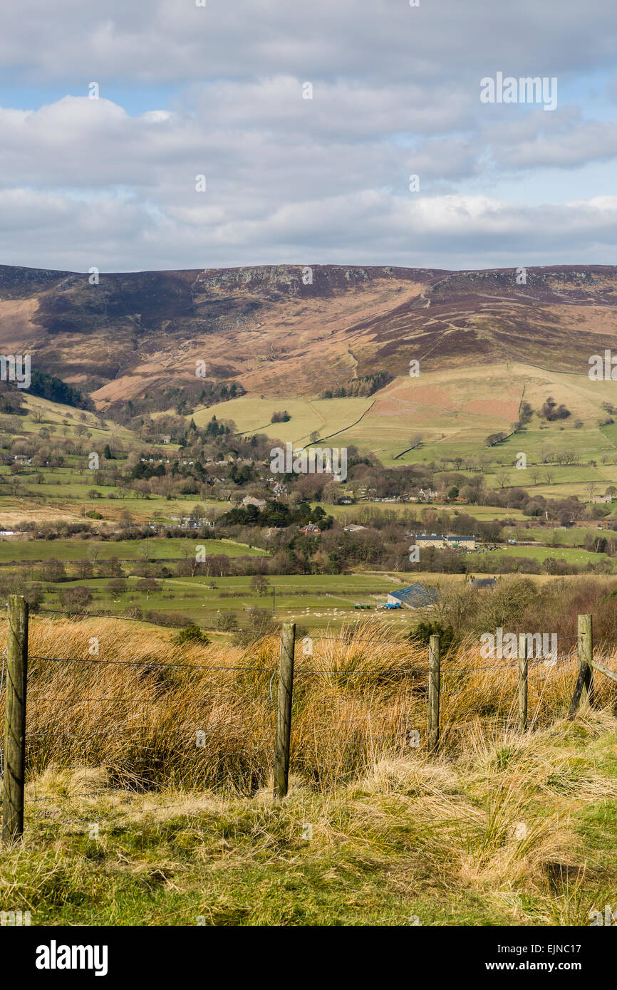 Edale Village in the Peak District as seen from Mam Tor Stock Photo - Alamy