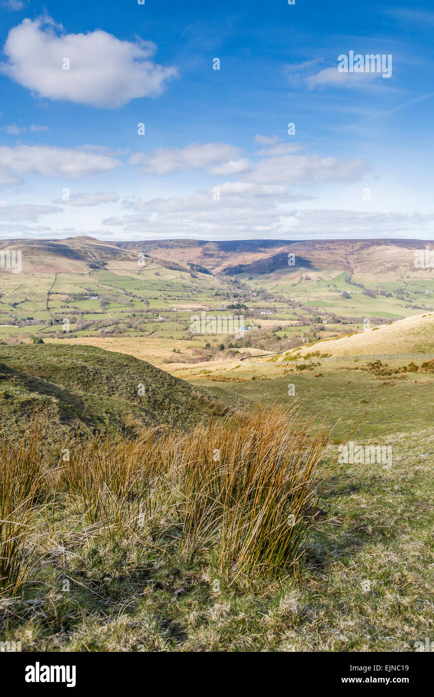 Edale Village in the Peak District as seen from Mam Tor Stock Photo - Alamy