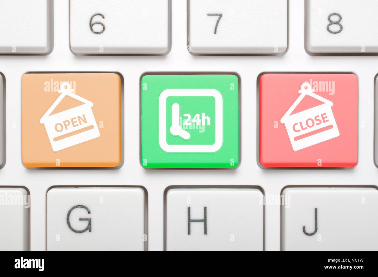 Laptop computer and open sign hi-res stock photography and images - Alamy