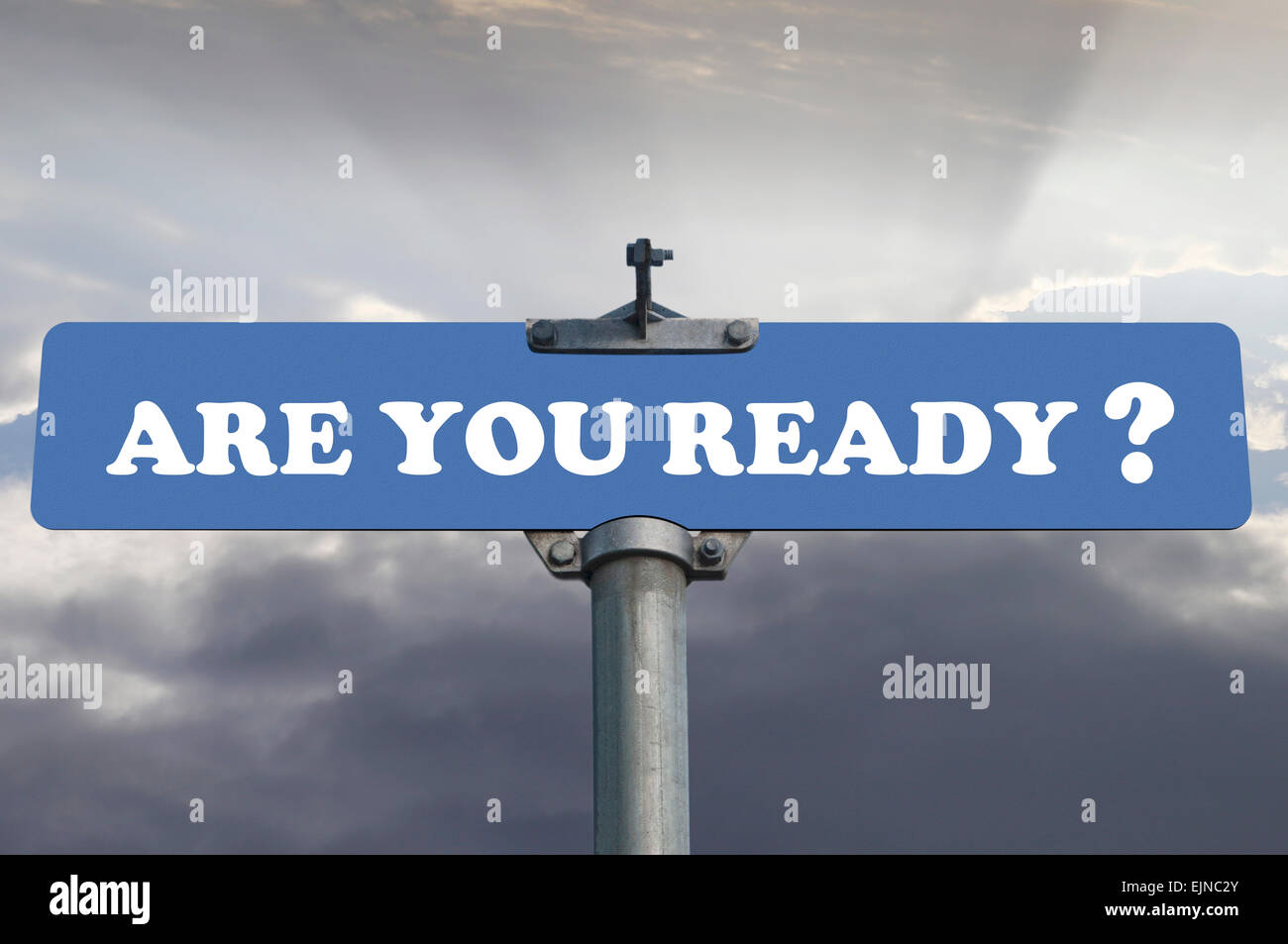 Are you ready road sign Stock Photo - Alamy