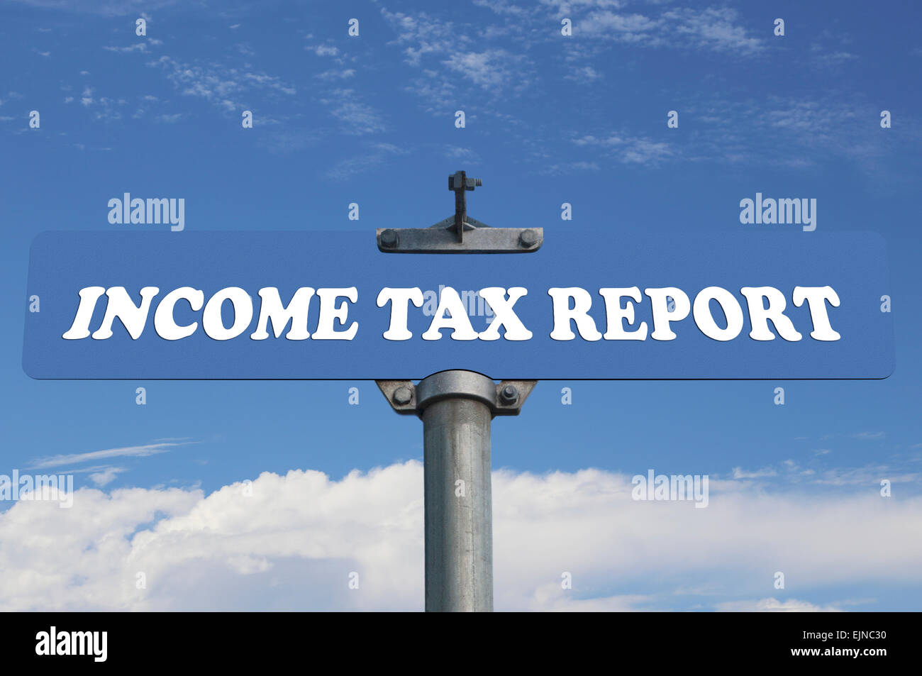 Income tax report road sign Stock Photo - Alamy