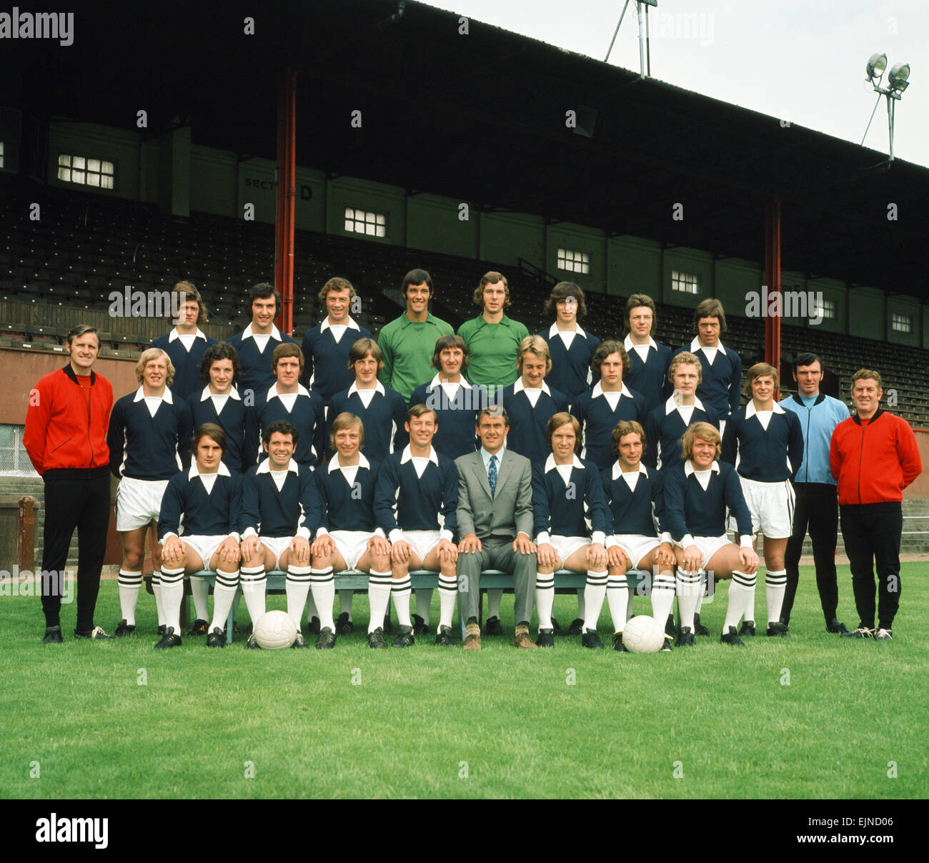 Falkirk F.C. pre season squad photograph, 1st July 1972. Alex Ferguson ...