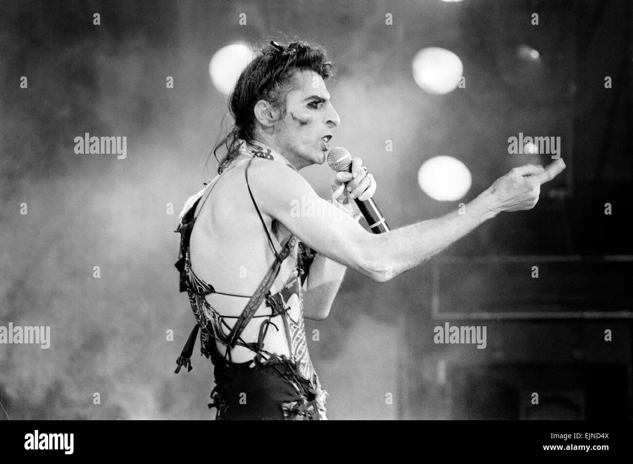 American rock singer Alice Cooper performing in concert at the ...