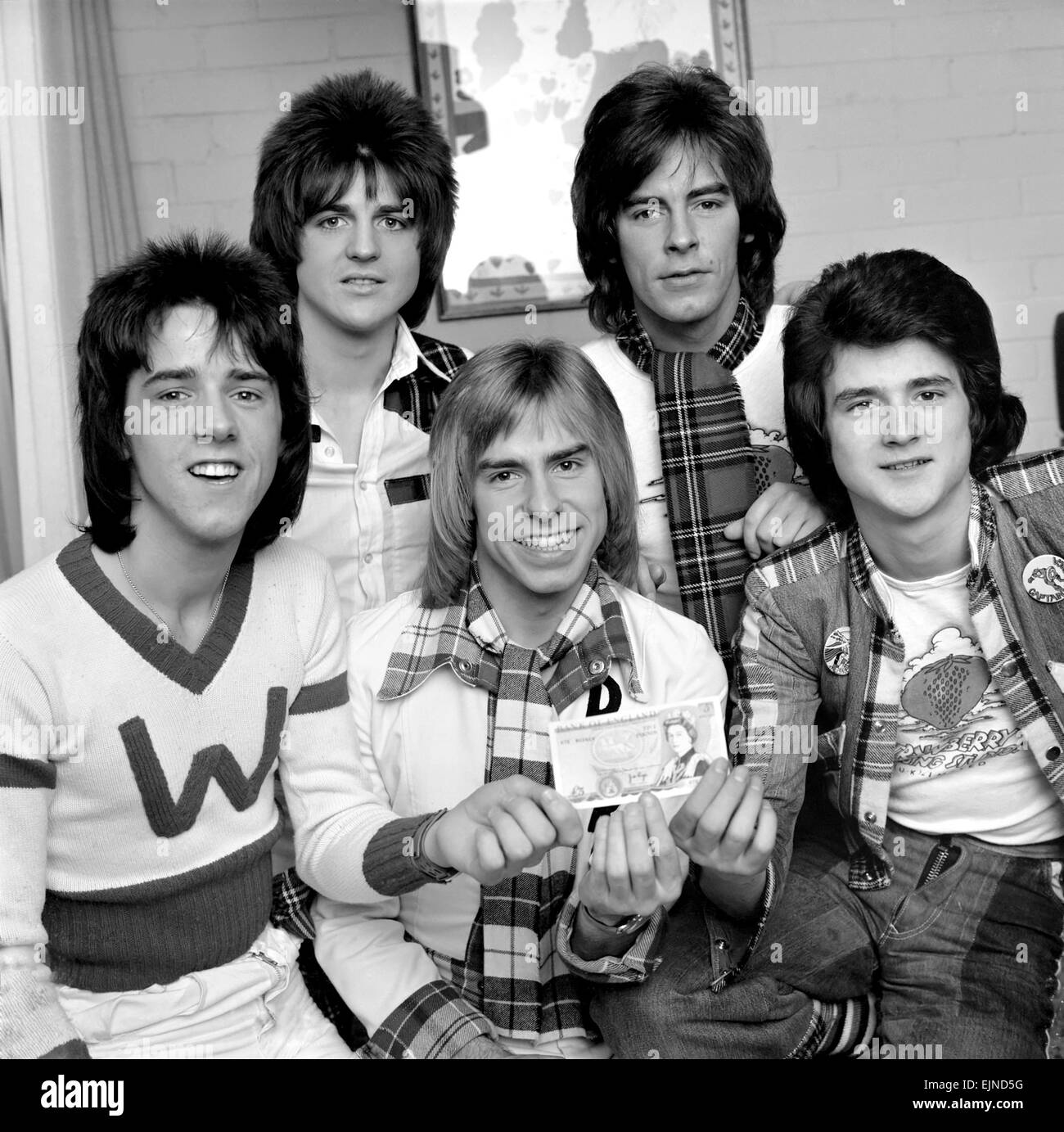 Bay City Rollers pop group. March 1975 Stock Photo - Alamy