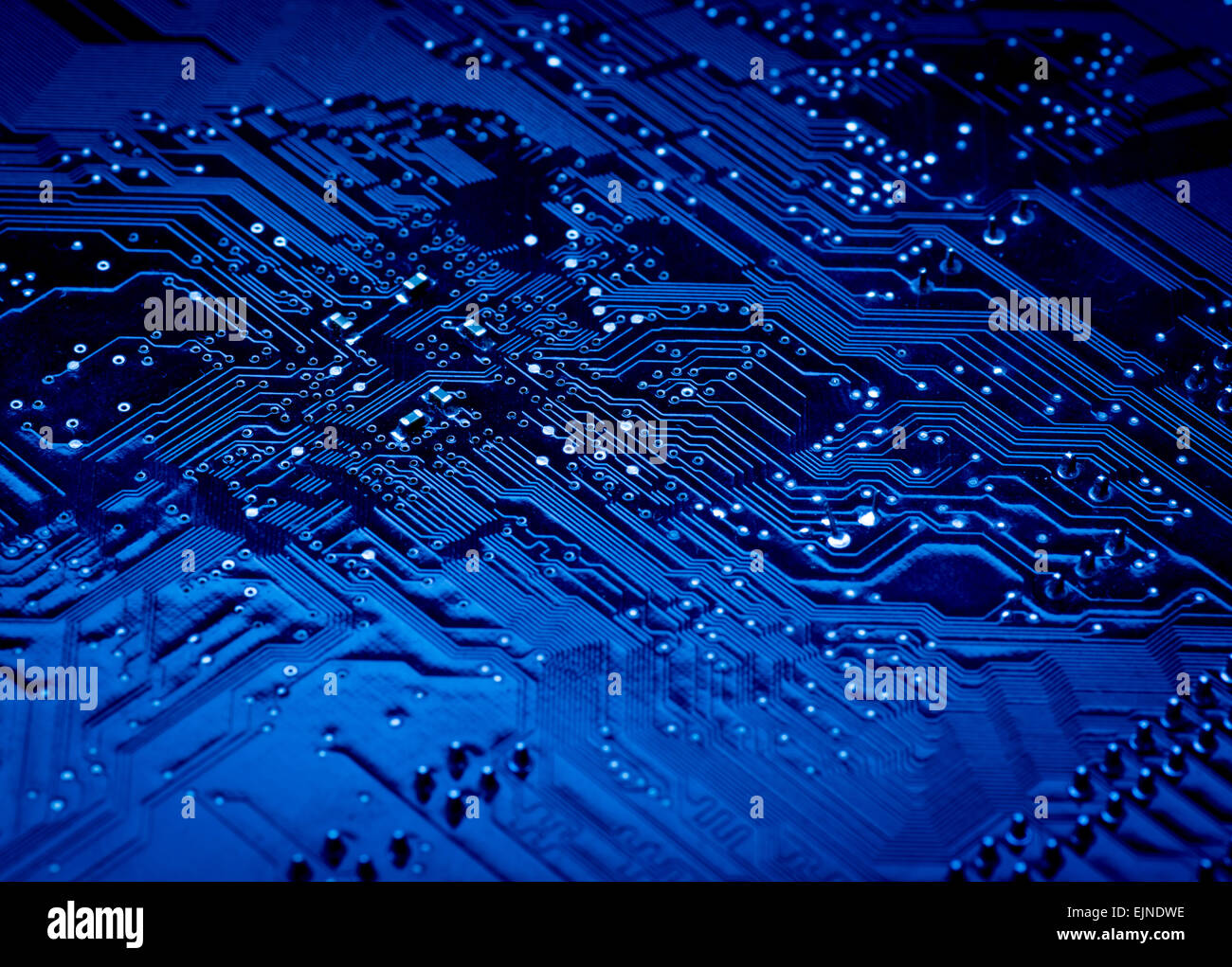 blue circuit board background of computer motherboard Stock Photo - Alamy