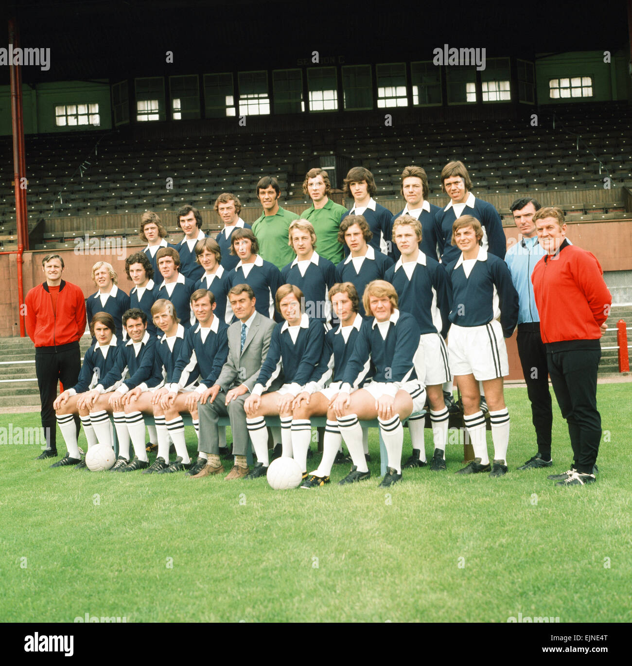 Falkirk F.C. pre season squad photograph, 1st July 1972. Alex Ferguson ...