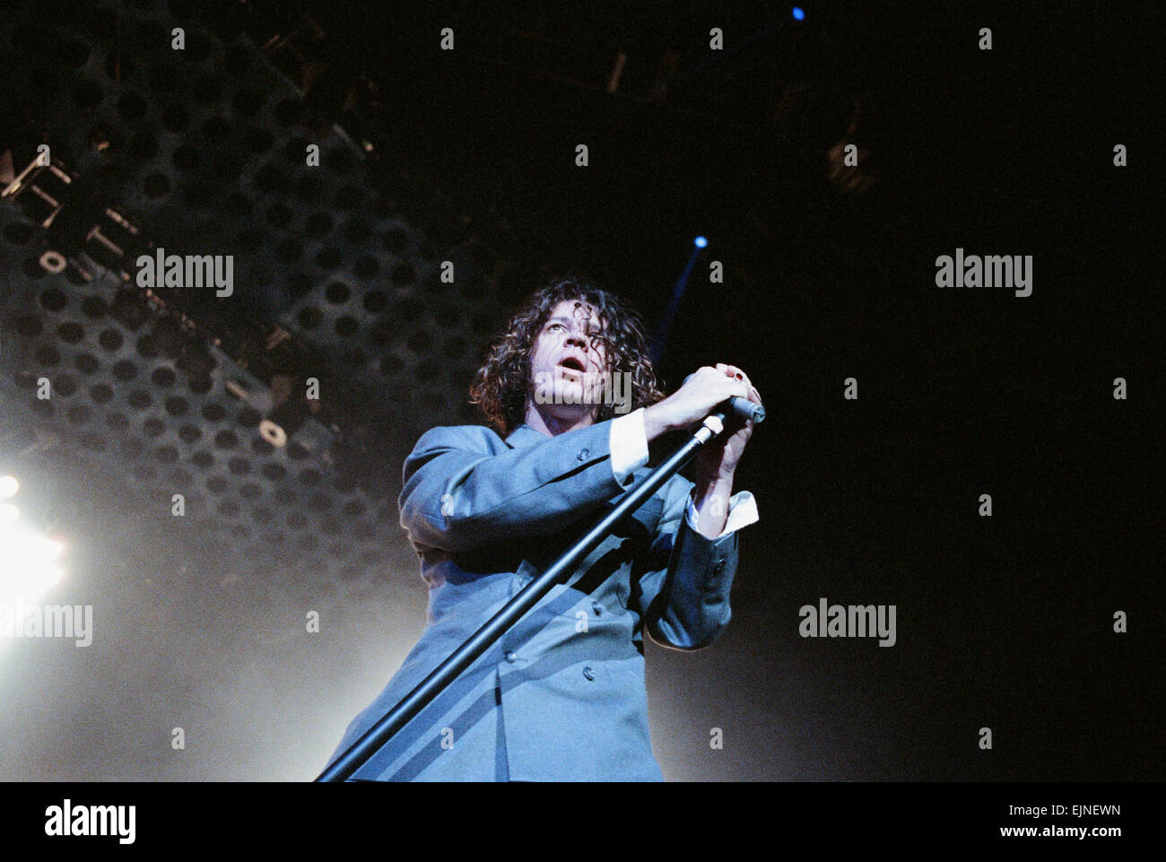 Michael Hutchence lead singer of INXS, pictured in concert - X Factor ...