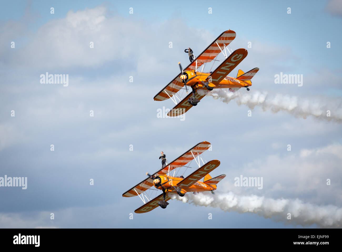 Ascot Racecourse, Berkshire, England. GB. UK. Biplane display at the ...