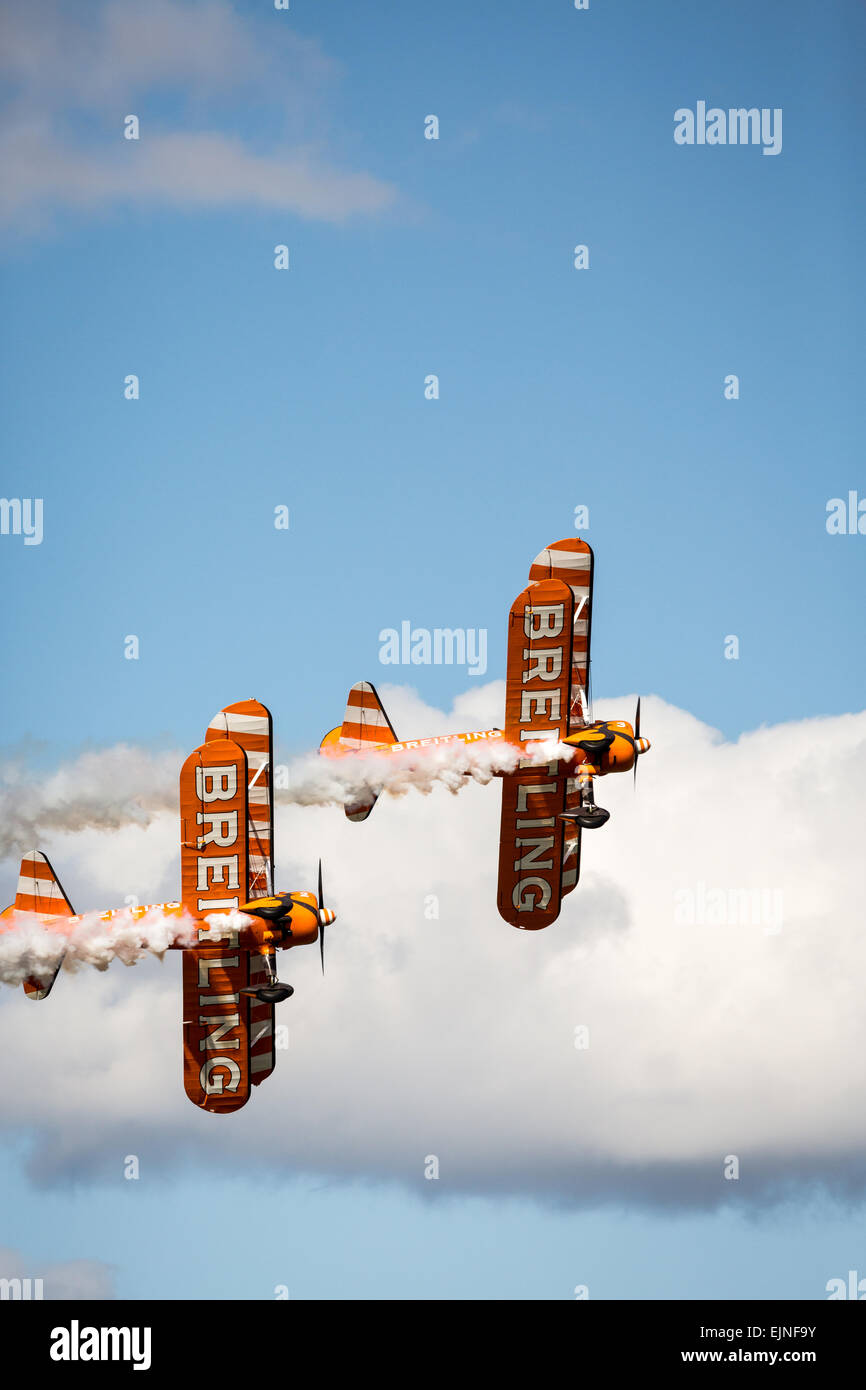 Ascot Racecourse, Berkshire, England. GB. UK. Biplane display at the ...