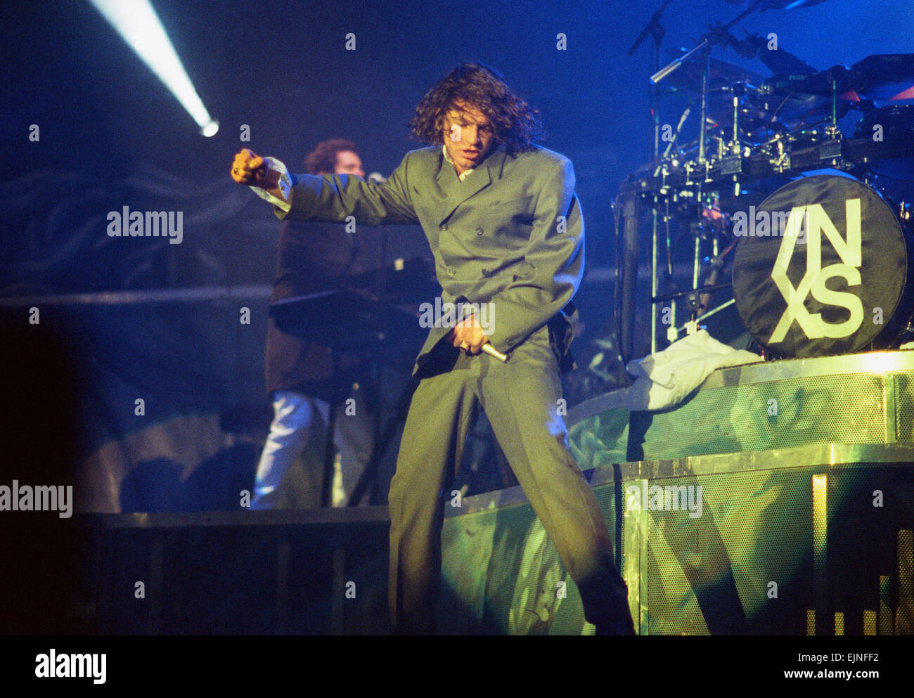 Michael Hutchence lead singer of INXS, pictured in concert - X Factor ...