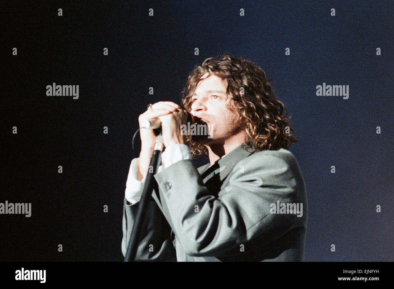 Michael Hutchence lead singer of INXS, pictured in concert - X Factor ...